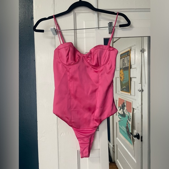 Zara | Tops | Zara Pink Corset Bodysuit | Poshmark